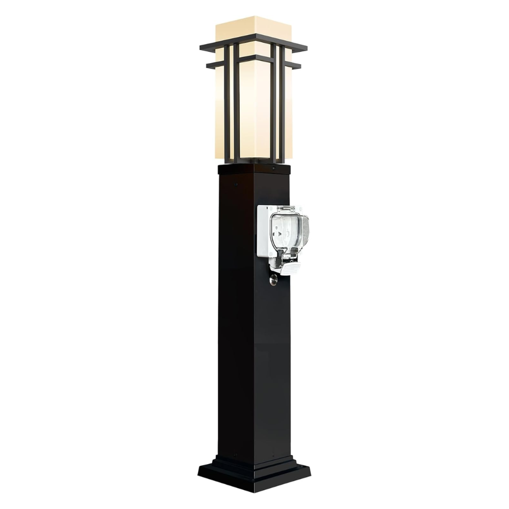 CPLA10 Outdoor Aluminum Post Mounted Lantern Light with 40" Post and B ...