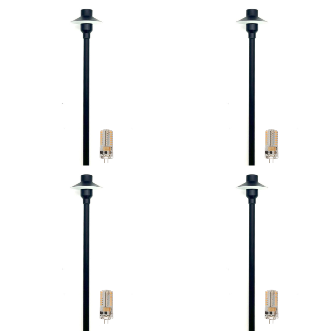 BPLP09 Tulay SH 18" Black Brass Path Light 4x/8x/12x G4 2W Dimmable 27