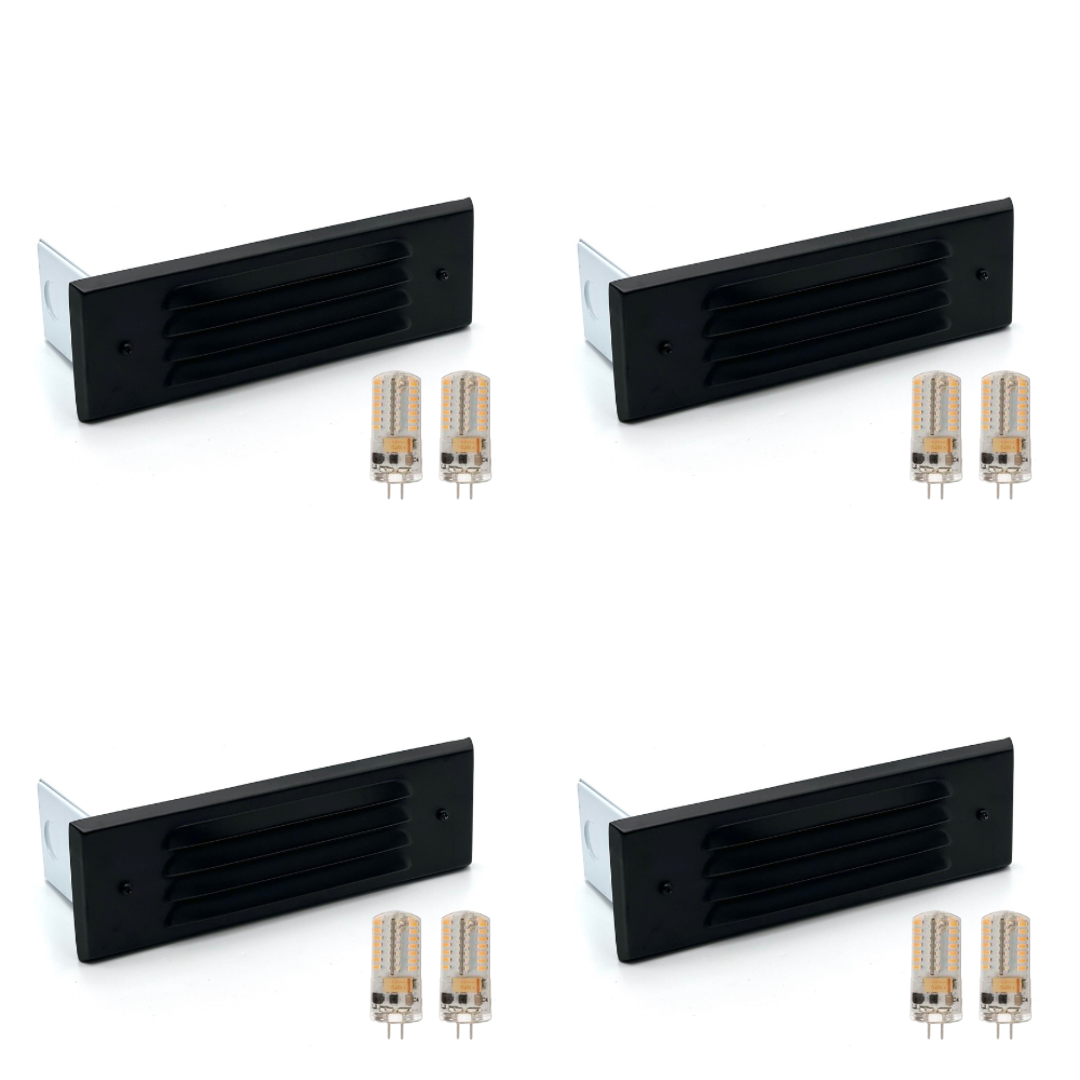 STBP03 Tulay Black Louvered Brass Step Light 4x/8x/12x G4 2W Dimmable