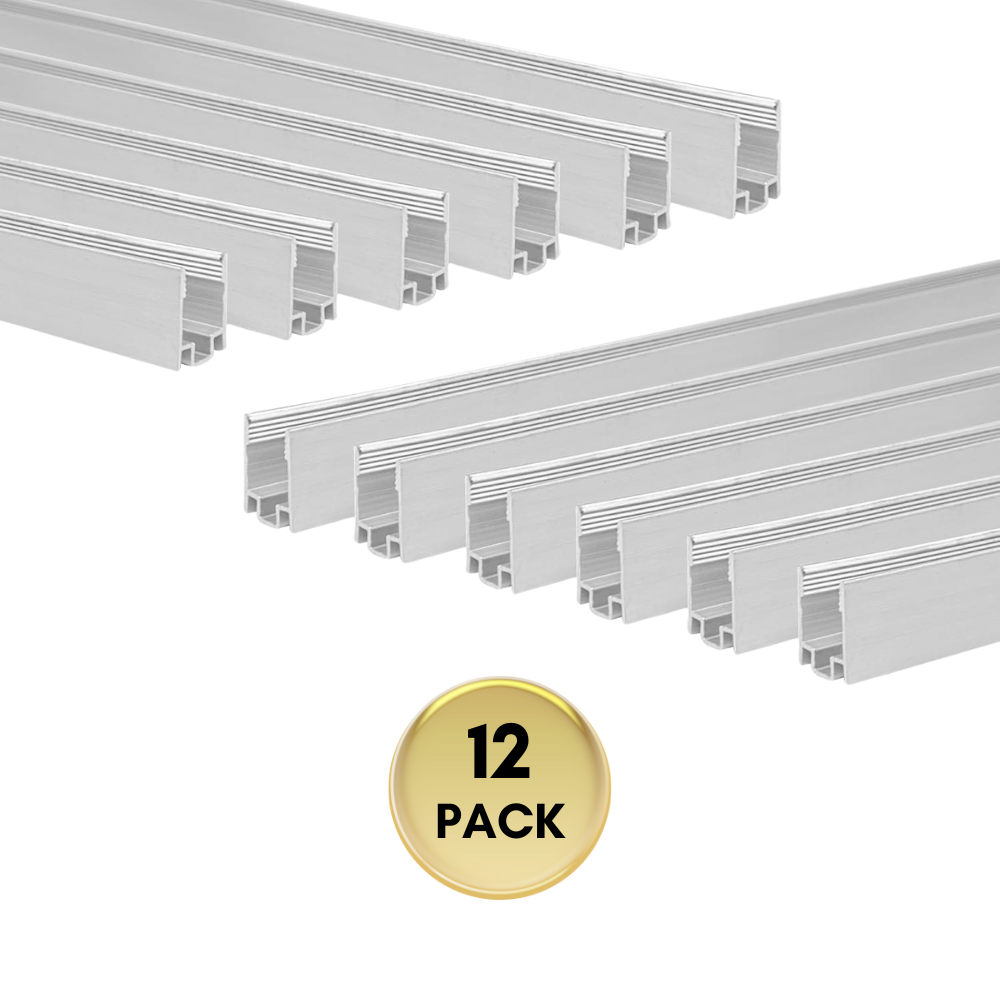 AC13 12-Pack 16.5"/1.37ft Aluminum Channel Track for 6mm and 8mm LED S