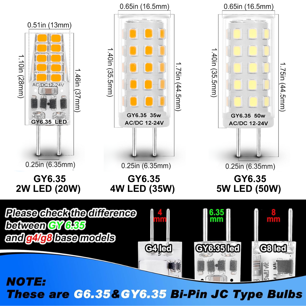 GY6.35 2700K 12V LED Bi-Pin JC Type Light Bulb Package | Landscape Lig