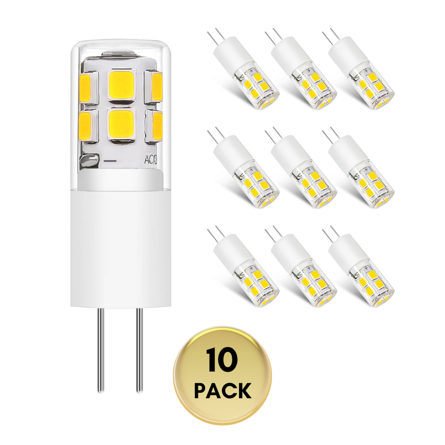 10 Pack 120V Line Voltage G4 1.3W Bi Pin 3000K/6000K LED Ceramic Capsu ...