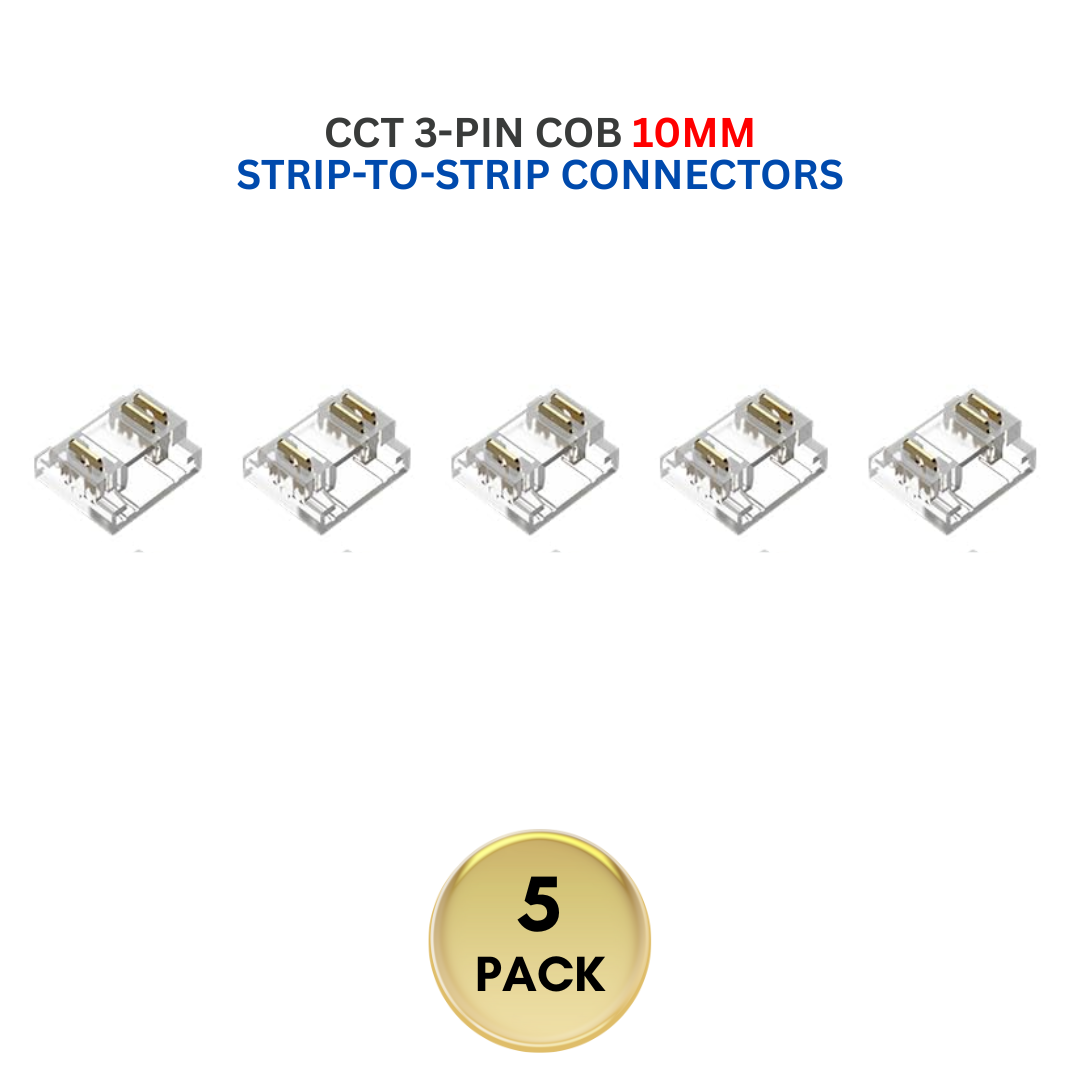 5-Pack SLD 3-Pin Low-Voltage for CCT COB Dotless Strip Light Connector