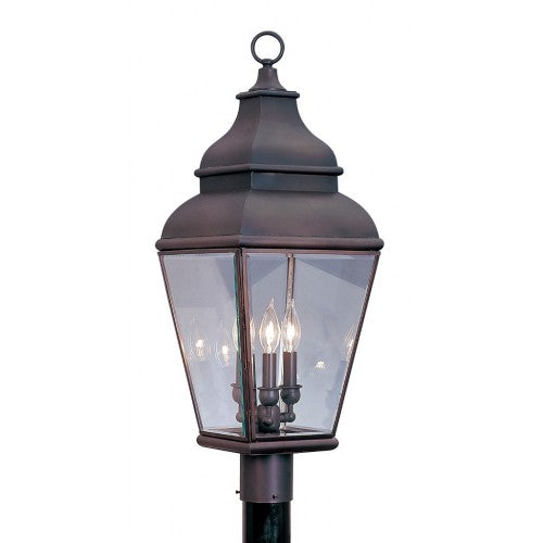 Exeter Candelabra Base 3 Light Bulb Sockets Large Outdoor Post Top Lan ...