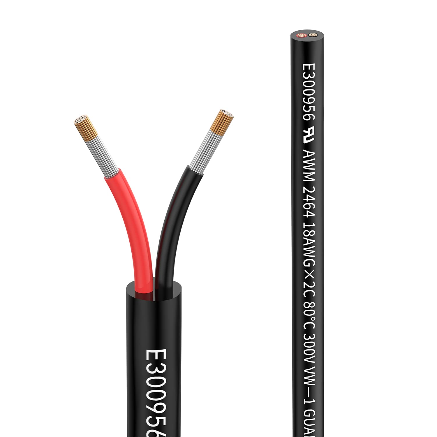 2 Core 18/20/22 Gauge Wires UL2464 DC 5V/12V/24V/300V for Single Color