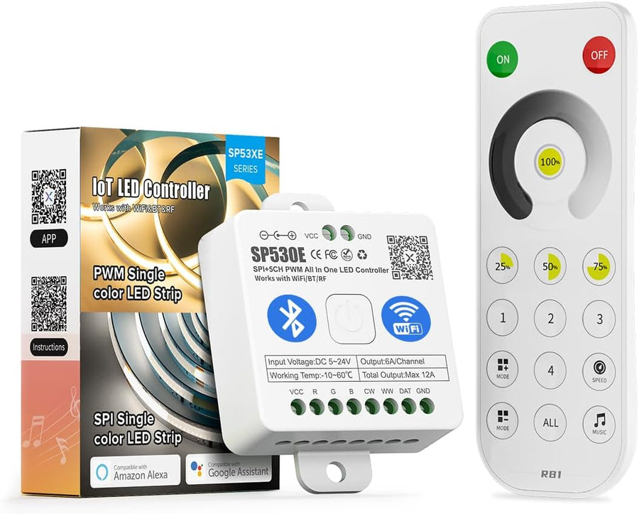 SP530E Smart Wi-Fi and Bluetooth RGB Addressable LED Controller Compat