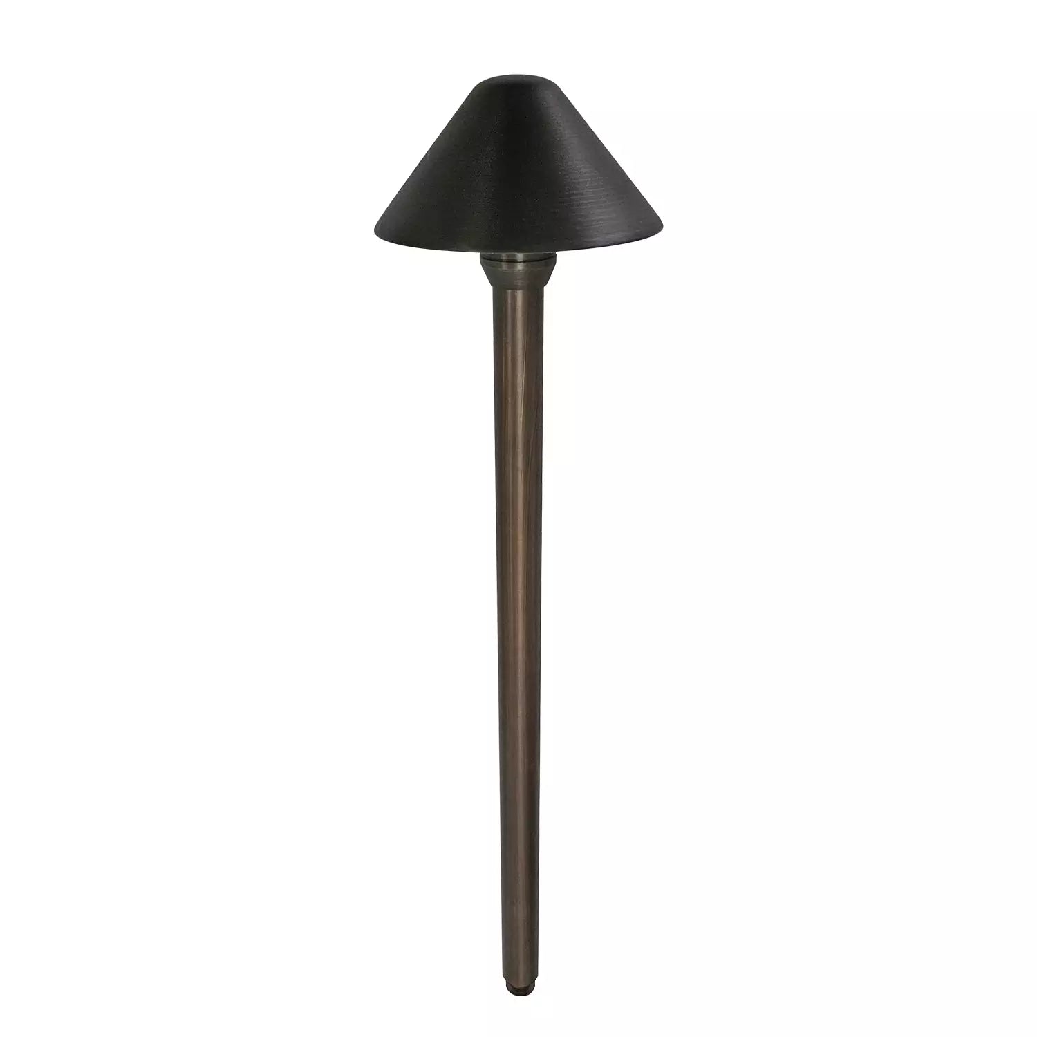 PL80B G4 Solid Brass Mushroom Hat Path Light - Light Bronze Finish Low