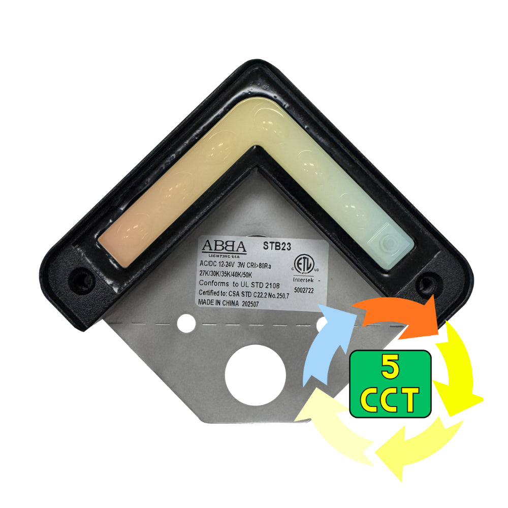 STB23 3W 5CCT Cast Aluminum LED Corner L-Shaped Edge Step Light with S