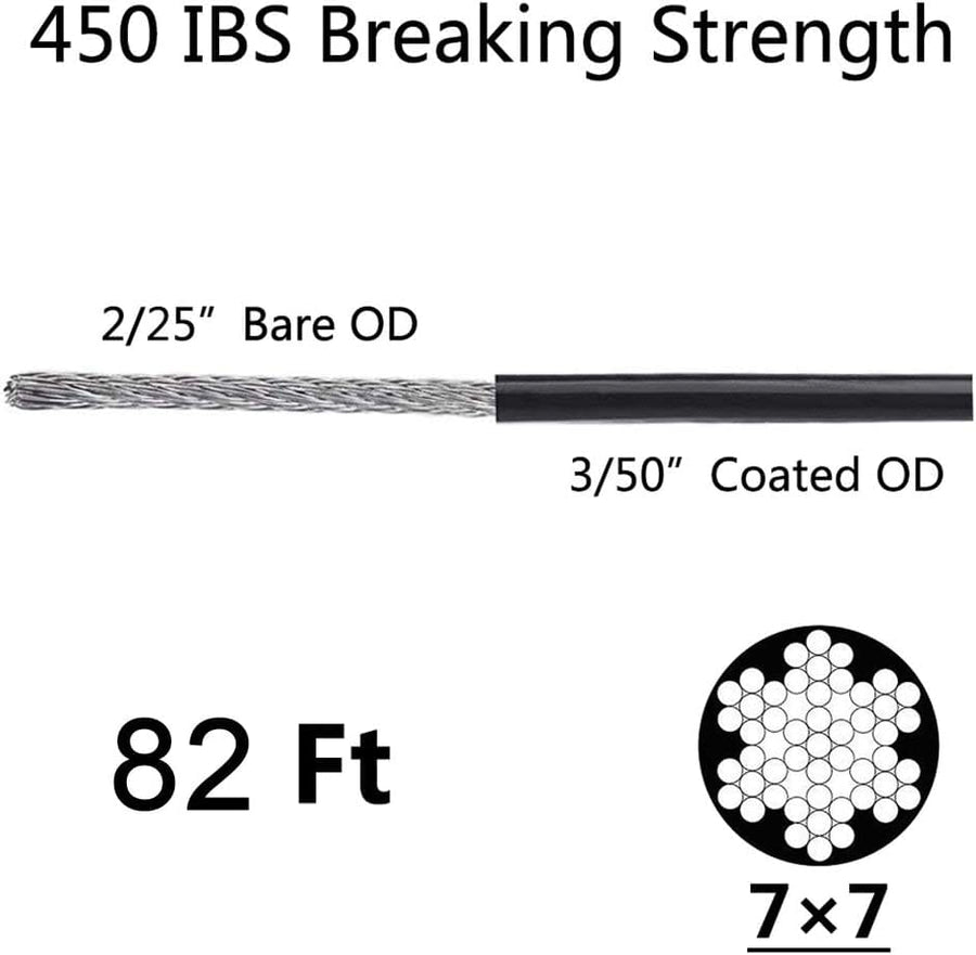 String Light Hanging Cable Kit, Nylon Coated 304 Stainless Steel Guide ...