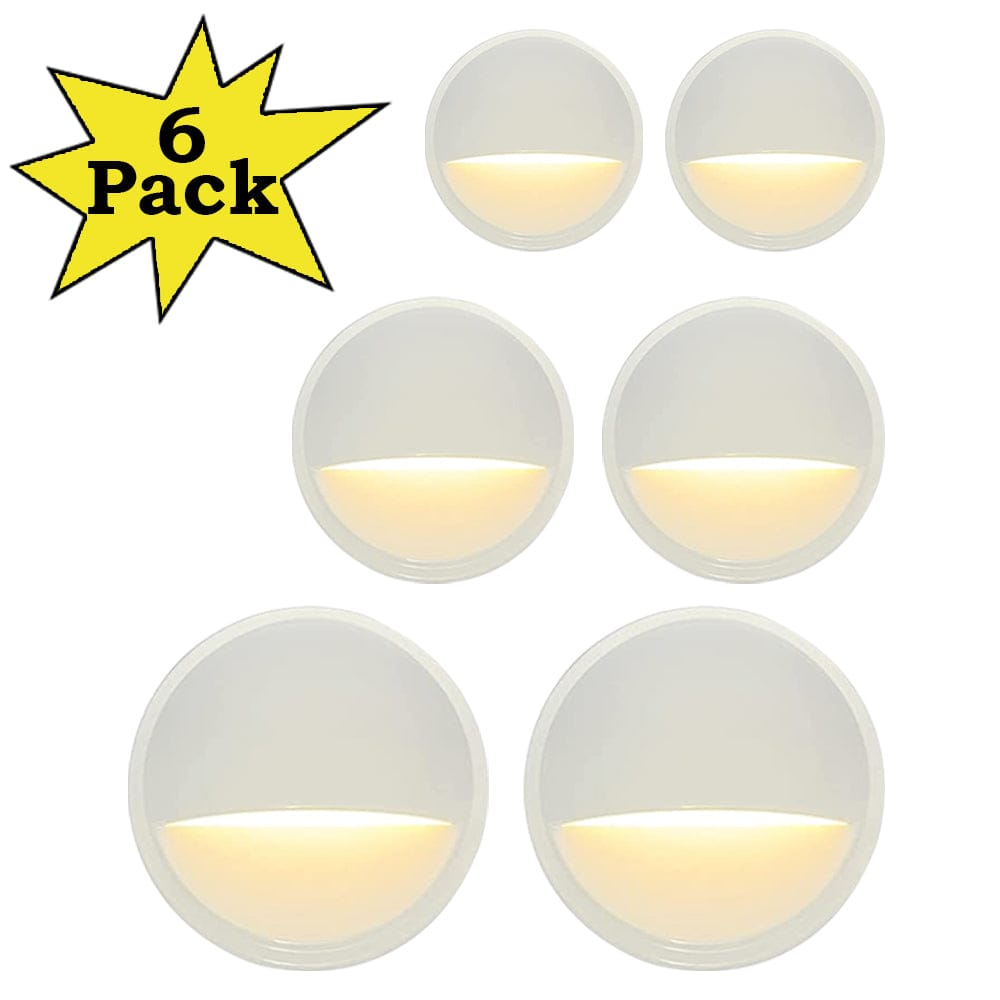 DLA02 6-Pack 2W Low Voltage LED Outdoor Half Moon Deck Lights Package ...