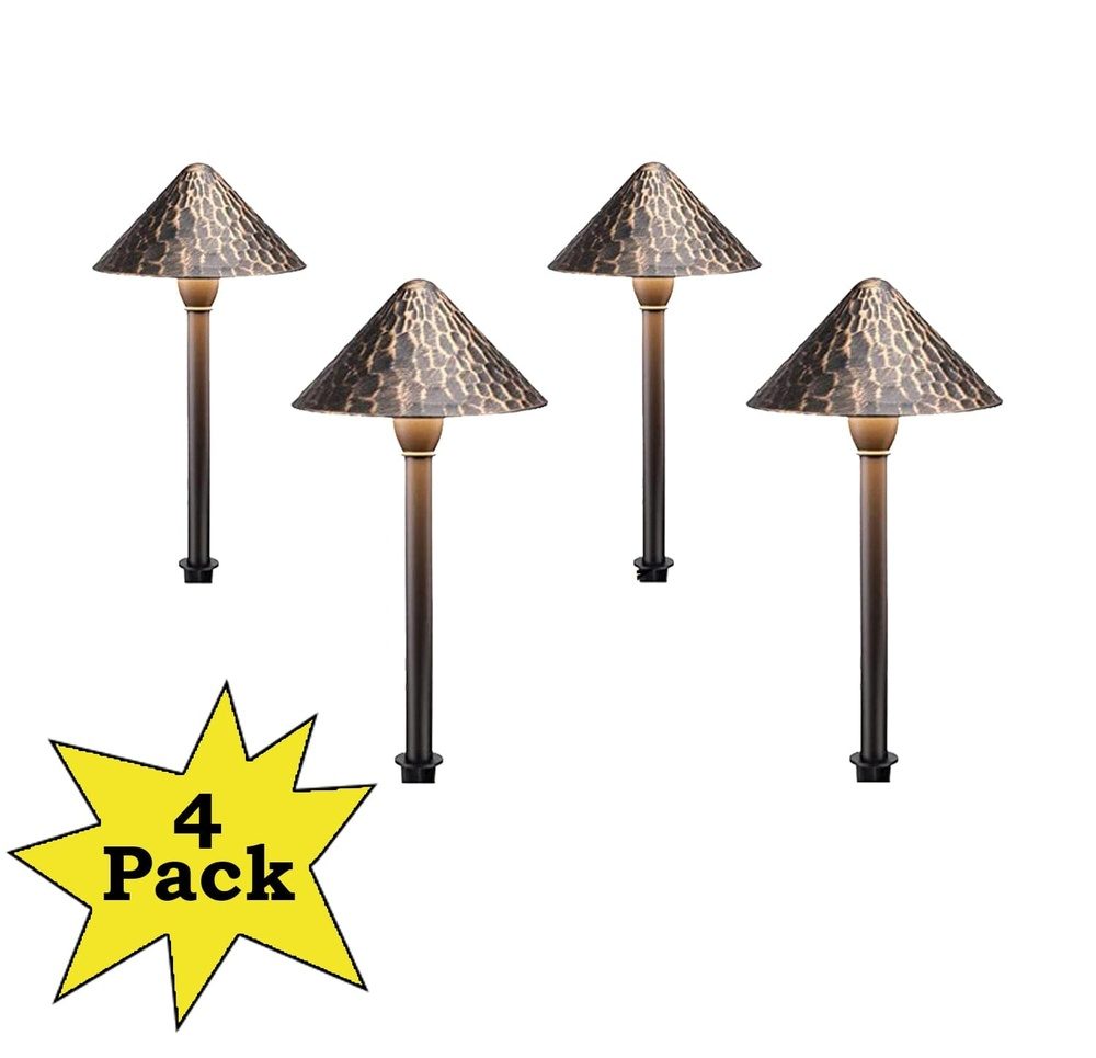 ALP49 4-Pack 3W LED Low Voltage Cast Aluminum Landscape Pathway Lights ...