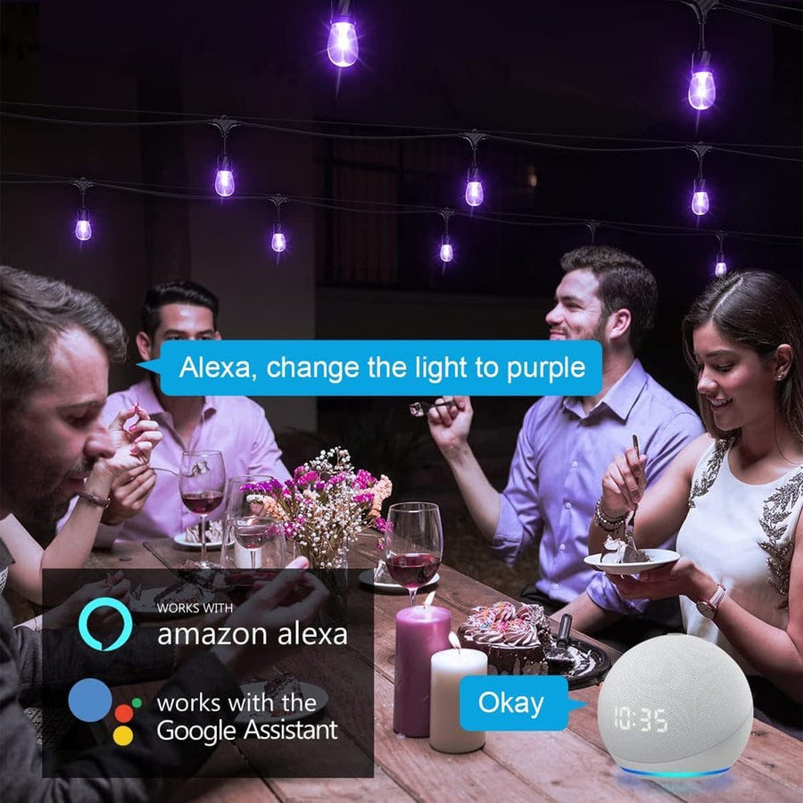 SLR100 LED RGBW Color Changing Smart Bistro Outdoor String Lights – Sun ...